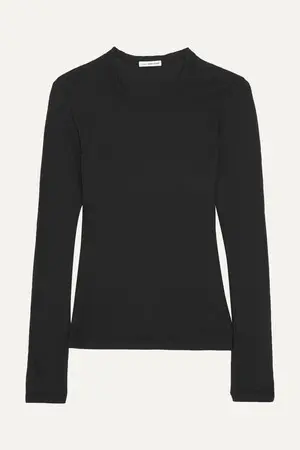 JAMES PERSE Slub Cotton-jersey Long-sleeve Top - Black