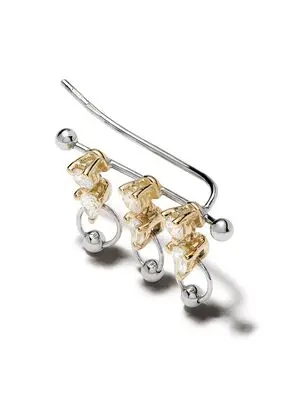 Delfina Delettrez 18kt White And Yellow Two In One Diamond Earring - Gold