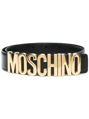 Moschino Logo-plaque Belt - Black