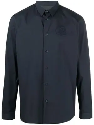 Philipp Plein Embroidered Skull Buttoned Shirt - Blue