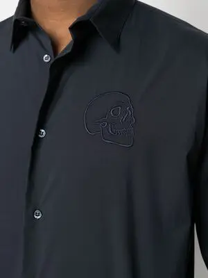 Philipp Plein Embroidered Skull Buttoned Shirt