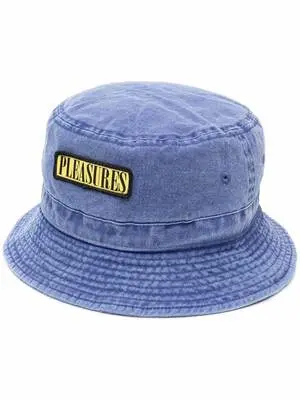 PLEASURES Logo-patch Sun Hat - Blue