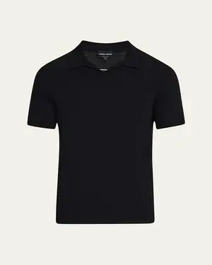 Giorgio Armani Jersey Polo Shirt - Black