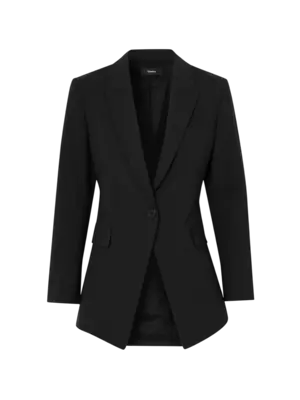 Theory Etiennette Grain De Poudre Wool-blend Blazer - Black