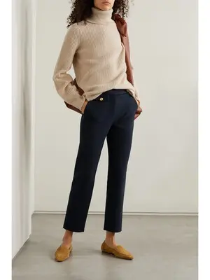Veronica Beard Renzo Cropped Straight-leg Pants - Blue