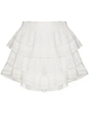 LoveShackFancy Lace-trimmed Cotton Miniskirt