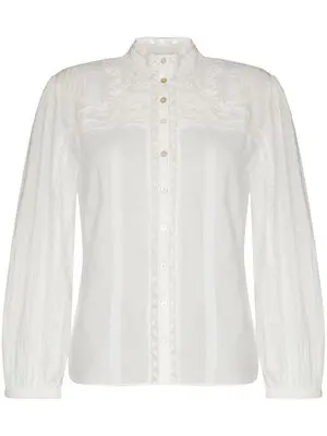 LoveShackFancy Ronda Floral-embroidery Blouse