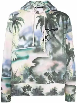 Palm Angels Paradise Logo Hoodie - Green