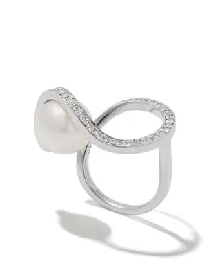 TASAKI 18kt White Gold Atelier Aurora South Sea Pearl And Diamond Ring - Silver