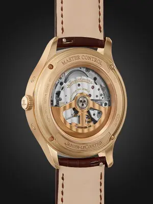 JAEGER-LECOULTRE Master Control Calendar Automatic 40mm 18-karat Rose And Alligator Watch, Ref No. Q4142520