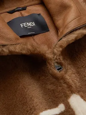 Fendi Logo-print Shearling Hooded Jacket