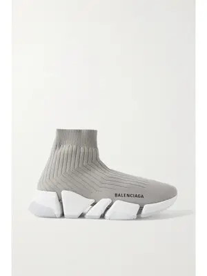 Balenciaga Balenciaga Speed 2.0 Logo High-Top Sneakers Gray