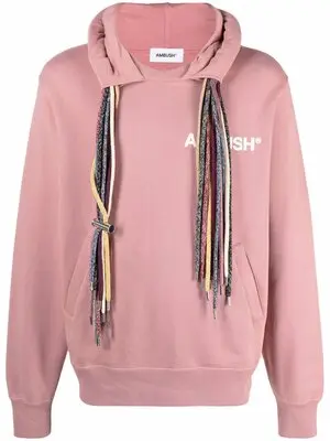AMBUSH Logo-print Drawstring Hoodie - Pink