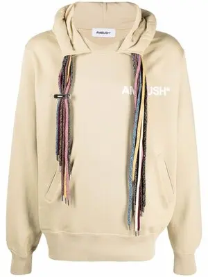 AMBUSH Drawstring Cotton Hoodie - Neutrals