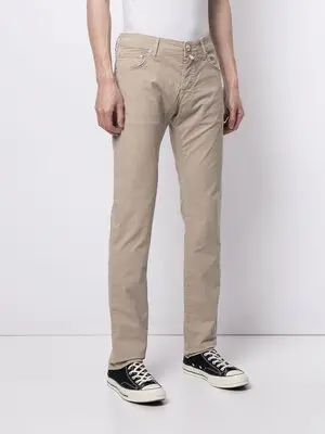 Jacob Cohen Crinkled Slim-fit Trousers - Brown