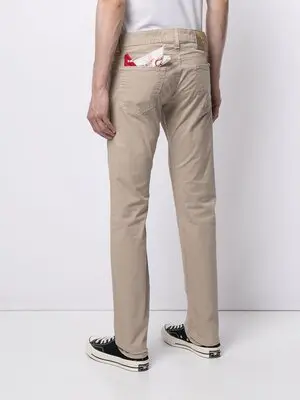 Jacob Cohen Crinkled Slim-fit Trousers - Brown