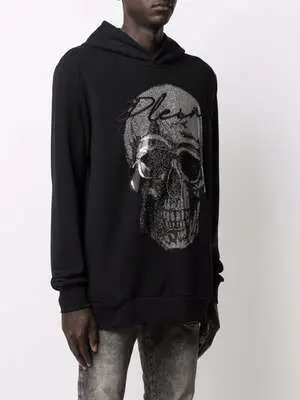 Philipp Plein Crystal-embellished Skull Hoodie