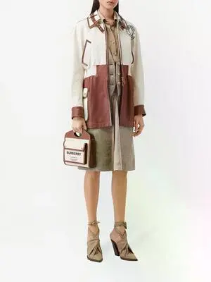 Burberry Mini Pocket Tote Bag Canvas And Leather - Brown