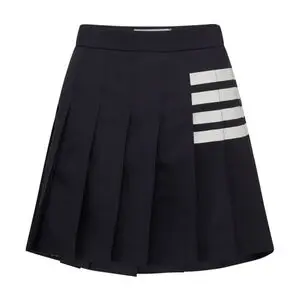 Thom Browne 4-Bar Pleated Mini Skirt Navy