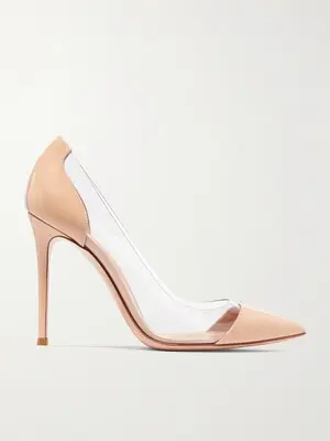 GIANVITO ROSSI Plexi 105 Patent-leather And Pvc Pumps - Neutrals