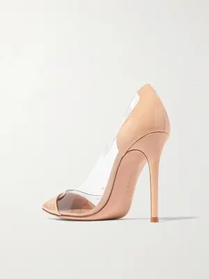 GIANVITO ROSSI Plexi 105 Patent-leather And Pvc Pumps - Neutrals