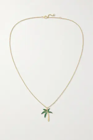 Yvonne Léon 18-karat Tsavorite Palm Tree Pendant Necklace - Green