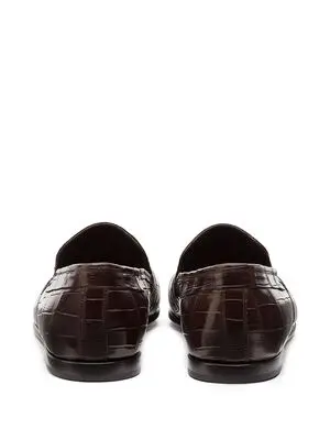 Dolce & Gabbana Crocodile-embossed Leather Loafers - Brown