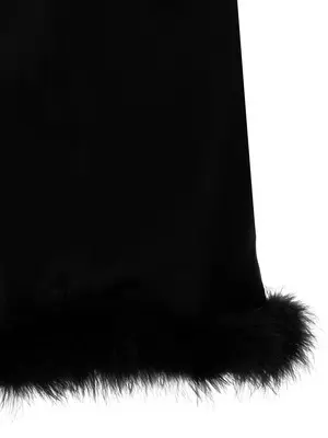 GILDA & PEARL Kitty Feather-trimmed Slip Dress - Black