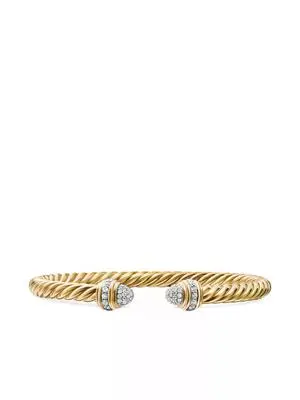 David Yurman 18kt Yellow Cablespira Diamond Bracelet - Gold