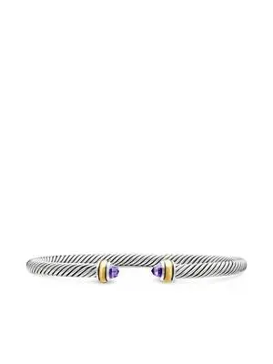 David Yurman 18kt Yellow Gold And Sterling Classic Cable Bracelet - Silver