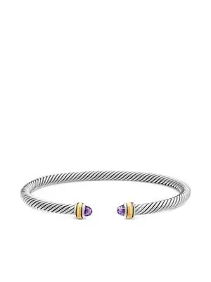 David Yurman 18kt Yellow Gold And Sterling Classic Cable Bracelet - Silver