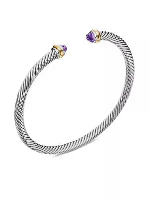 David Yurman 18kt Yellow Gold And Sterling Classic Cable Bracelet - Silver