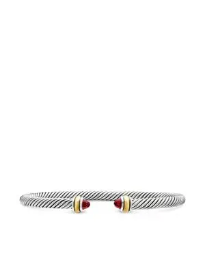 David Yurman 18kt Yellow Gold And Sterling Classic Cable Bracelet - Silver