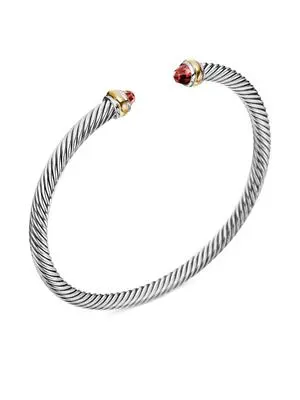 David Yurman 18kt Yellow Gold And Sterling Classic Cable Bracelet - Silver