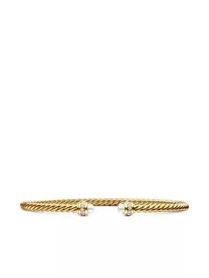 David Yurman 18kt Yellow Cablespira Diamond Bracelet - Gold