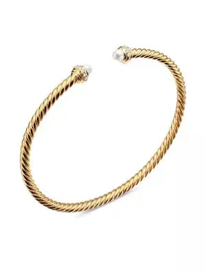 David Yurman 18kt Yellow Cablespira Diamond Bracelet - Gold