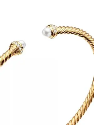 David Yurman 18kt Yellow Cablespira Diamond Bracelet - Gold