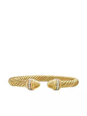 David Yurman 18kt Yellow Cable Spira Diamond Bracelet - Gold