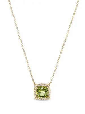 David Yurman Chatelaine Peridot And Diamond Necklace - Green