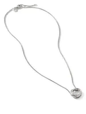 David Yurman Sterling Crossover Diamond Necklace - Silver