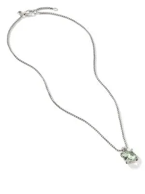 David Yurman Sterling Silver Chatelaine Prasiolite And Diamond Necklace