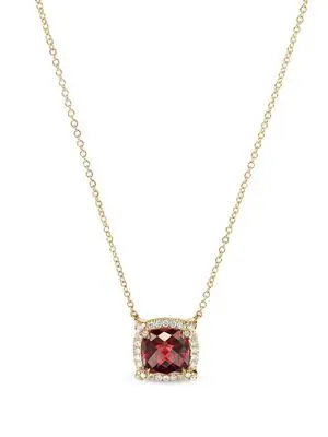 David Yurman 18kt Yellow Gold Petite Chatelaine Garnet And Diamond Pendant Necklace - Red