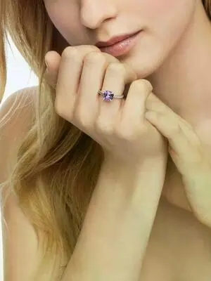 David Yurman Sterling Silver Amethyst And Diamond Ring - Purple