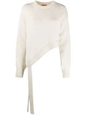 N°21 Asymmetric-hem Jumper - White