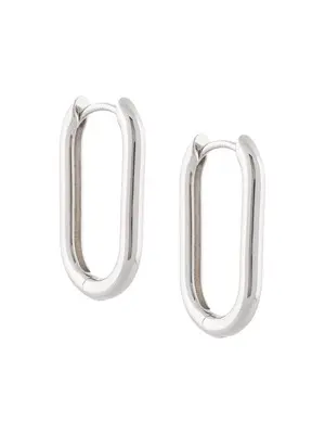 ESHVI Oval Hoop Earrings - Metallic