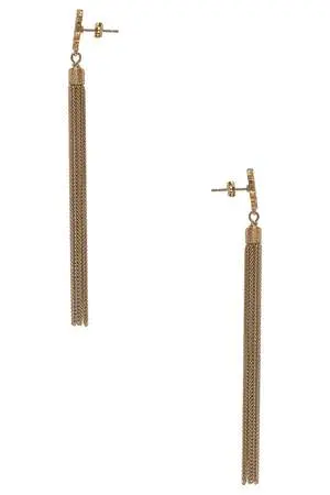 Saint Laurent Chain Tassel Earrings - Gold