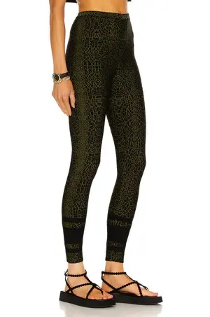 Alaïa Animalier Legging In Green