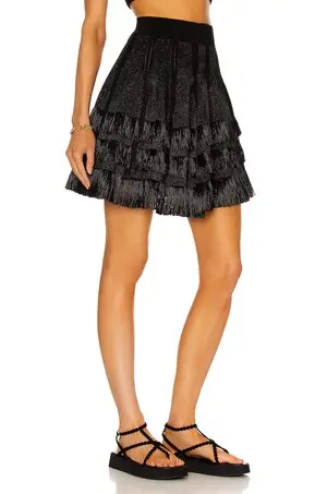 Alaïa Courte Raphia Franges Skirt