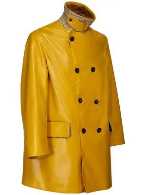 MAISON MARGIELA Coated Cotton Double Breast Raincoat - Yellow