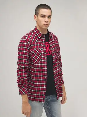 DIESEL® Organic Check Cotton Flannel Shirt - Multicolor